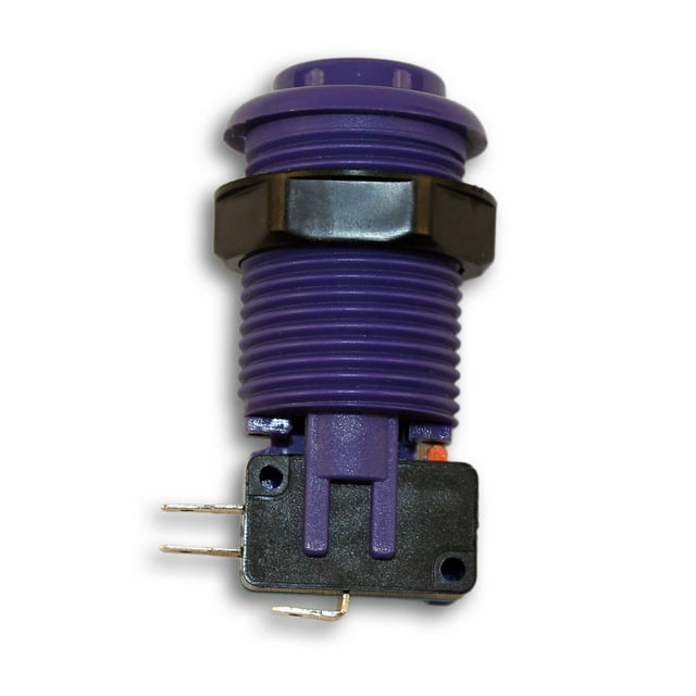 Pushbutton with Horizontal Microswitch (Purple), by RetroArcade.us - Walmart.com
