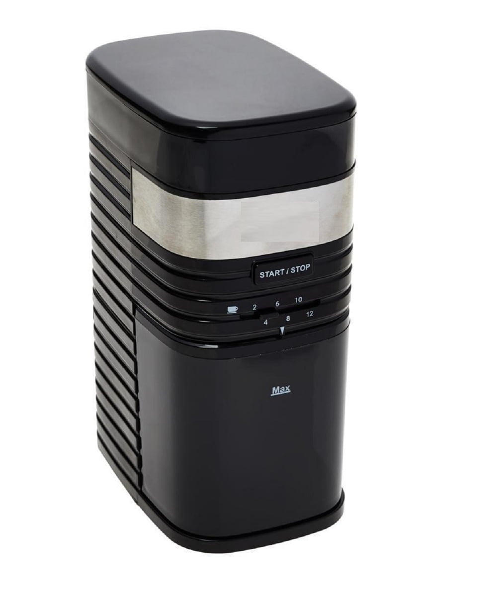 Wolfgang Puck 12-Cup Removable Bean Burr Mill Coffee Grinder, Black ...