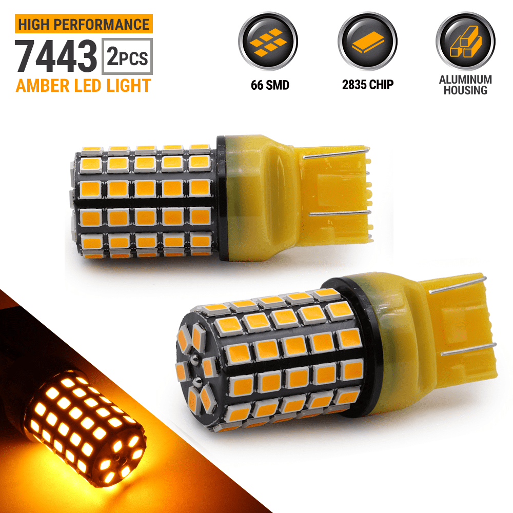Syneticusa 7443 LED Amber YellowTurn Signal DRL Parking Side Marker ...