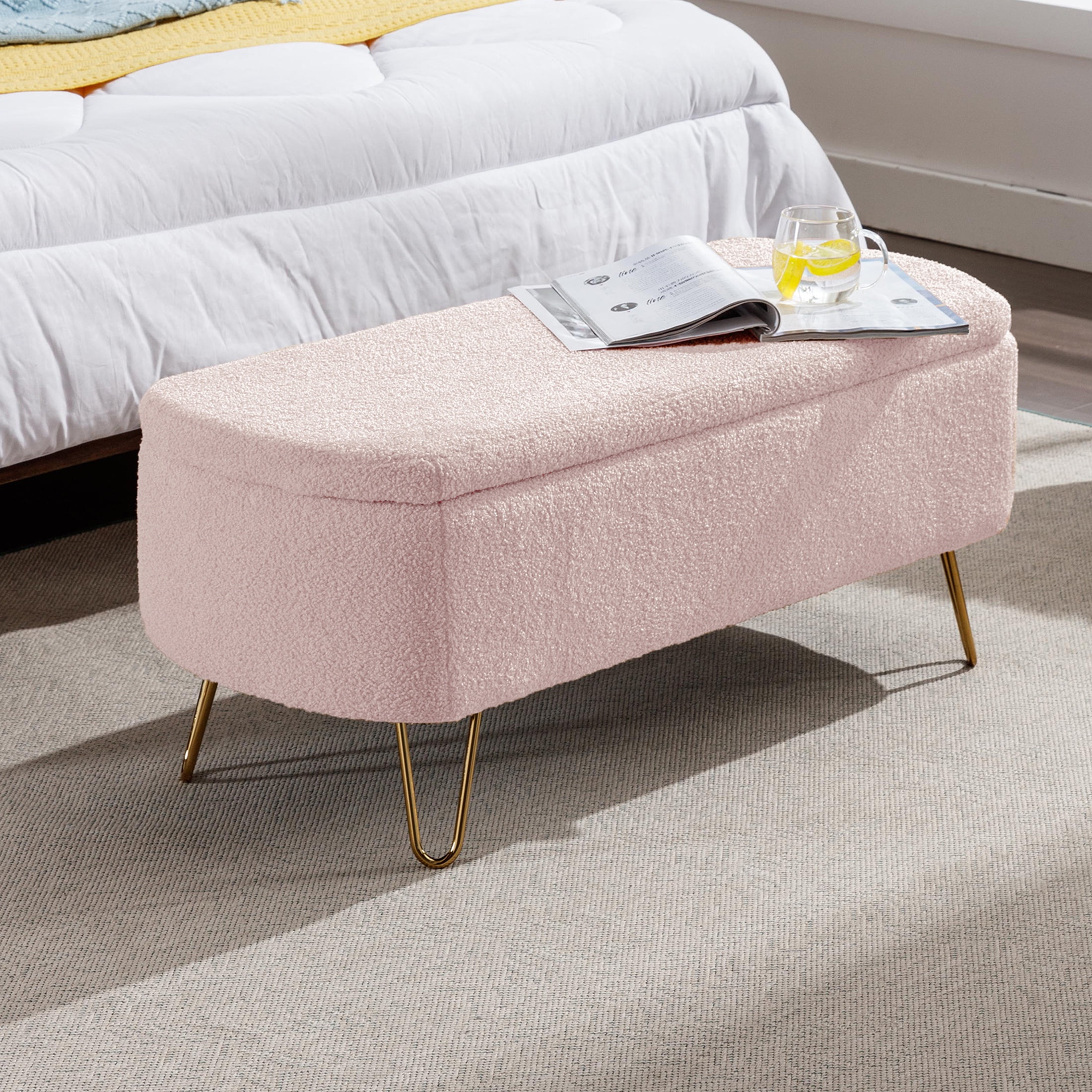 Syngar Entryway Bench with Storage for Bedroom, Living Room, and End of ...