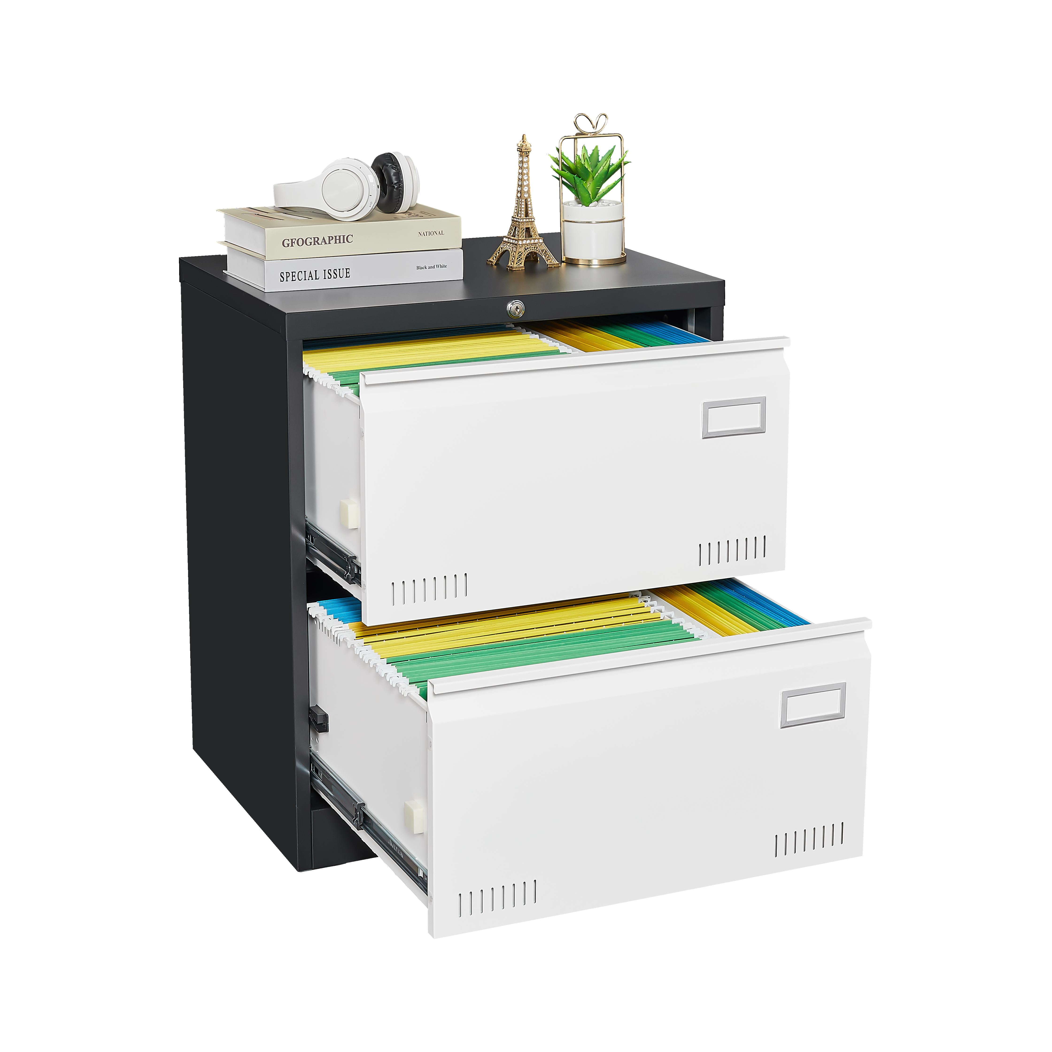 Syngar Metal Lateral File Cabinets with Lock, 2 Widened Drawer Large ...