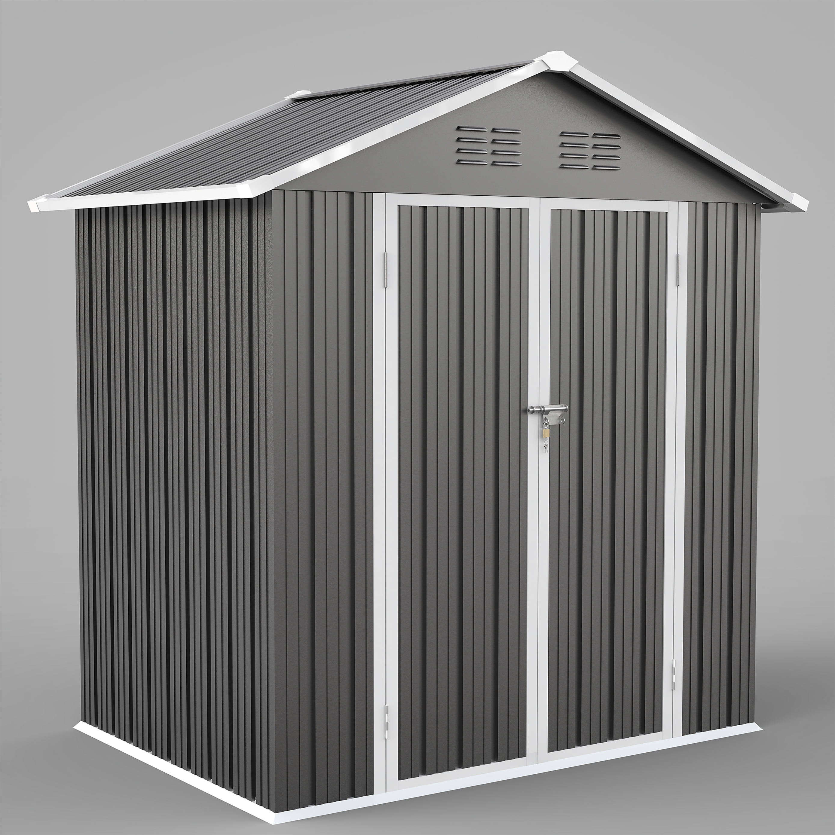 Syngar 6'x4' Small Outdoor Metal Storage Shed, Rustproof Garden Tool ...