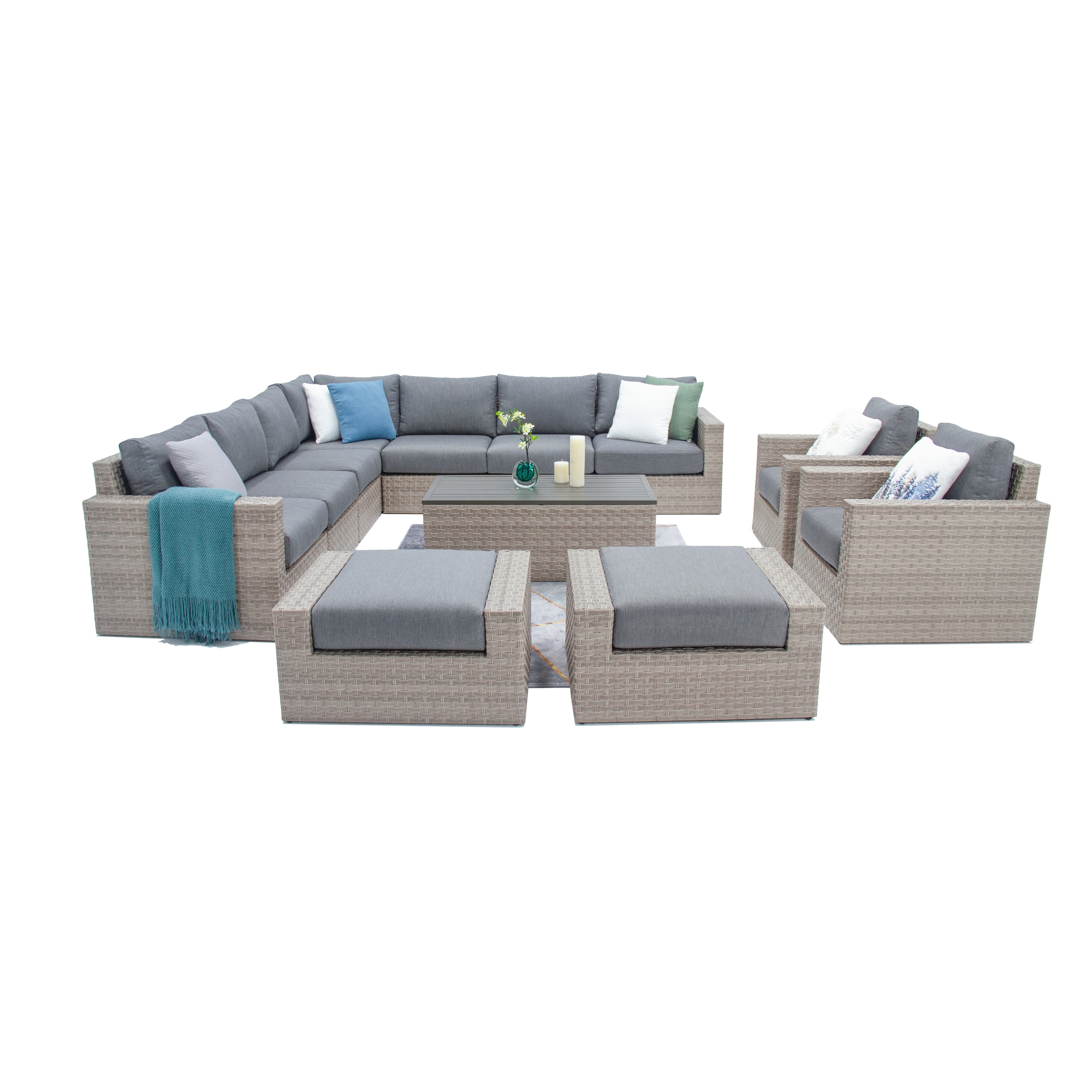 Synlett Avalon Bay 12-piece Deep Seating Set Grey - Walmart.com