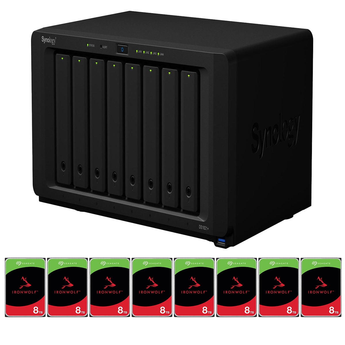 Synology DiskStation DS1821+ 8-Bay NAS Enclosure, Bundle with 8x ...