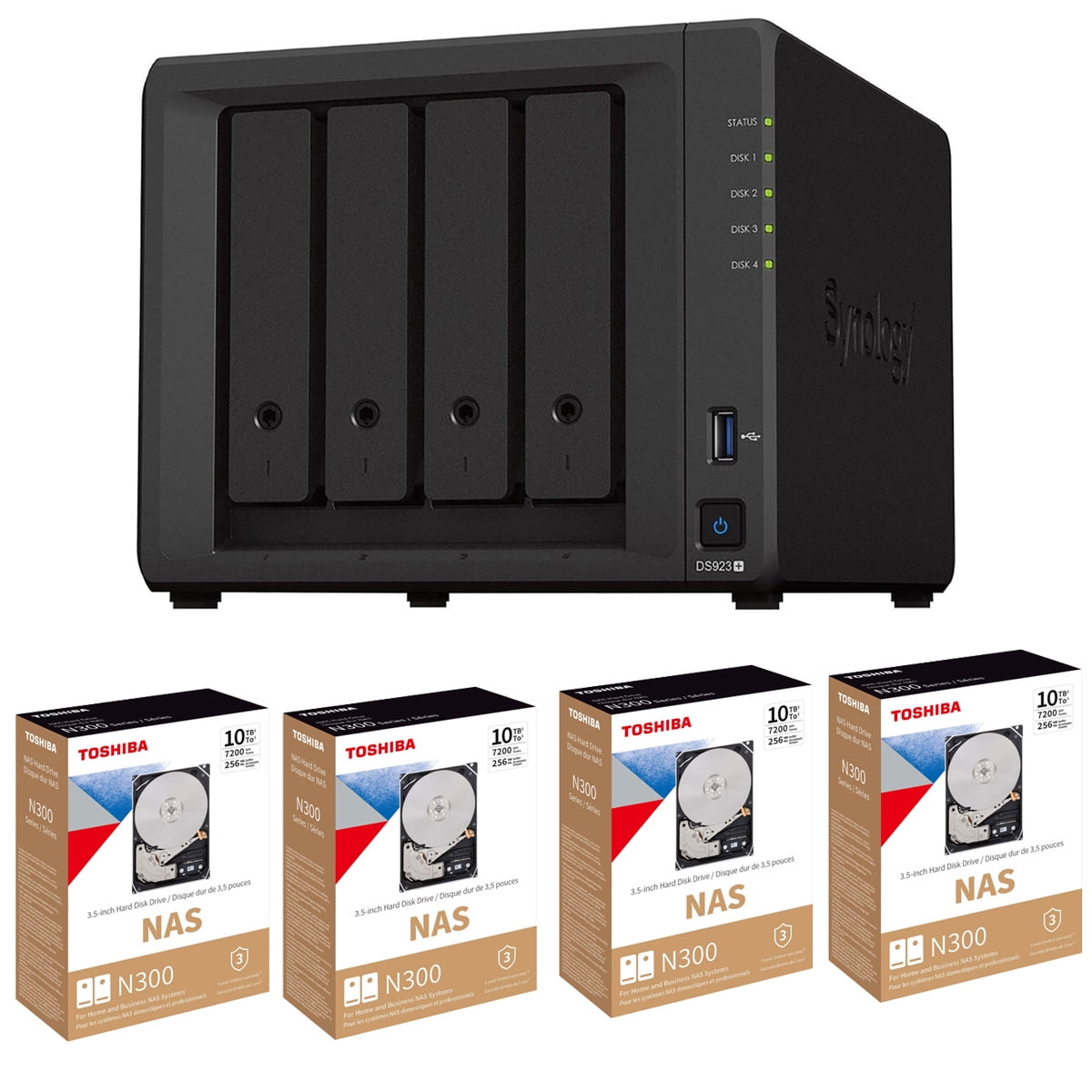 Synology DiskStation DS923+ 4-Bay NAS Enclosure, Bundle with 4x Toshiba ...