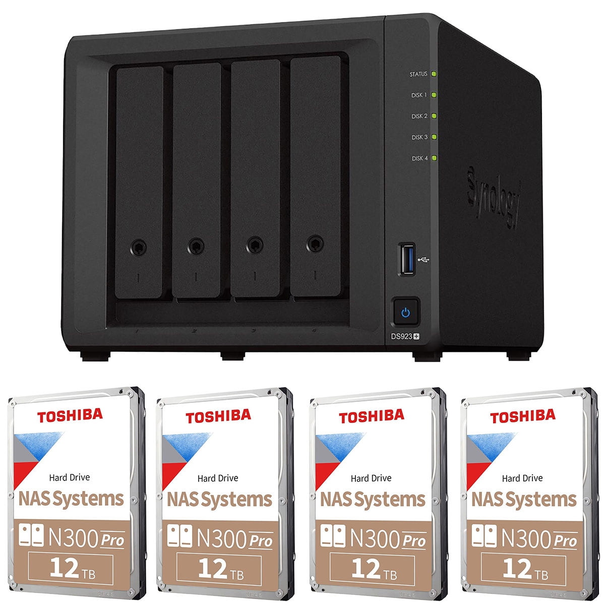 Synology DiskStation DS923+ 4-Bay NAS Enclosure, Bundle with 4x Toshiba ...