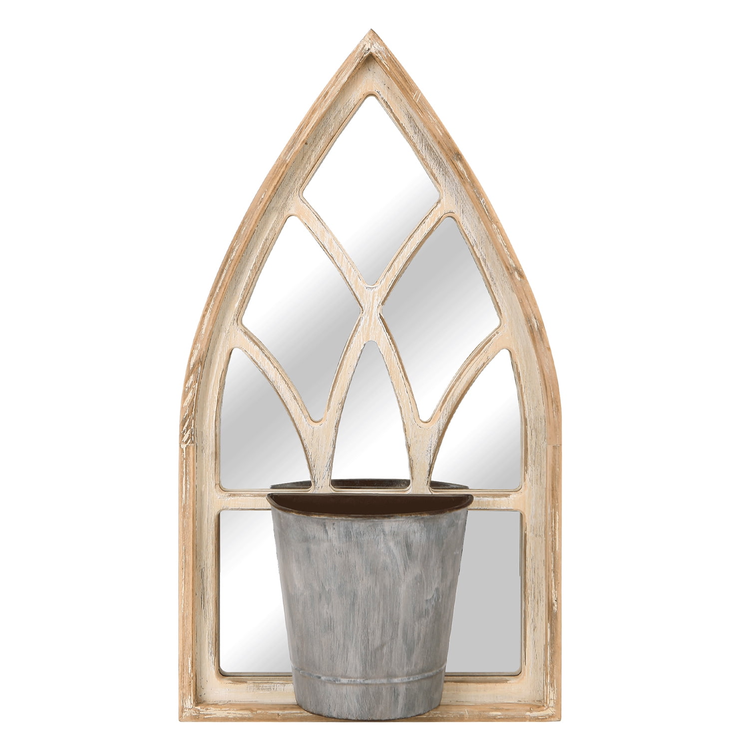 Synovana Arch Wall Mirror Planter Farmhouse Plant Pot Hanger Vintage ...