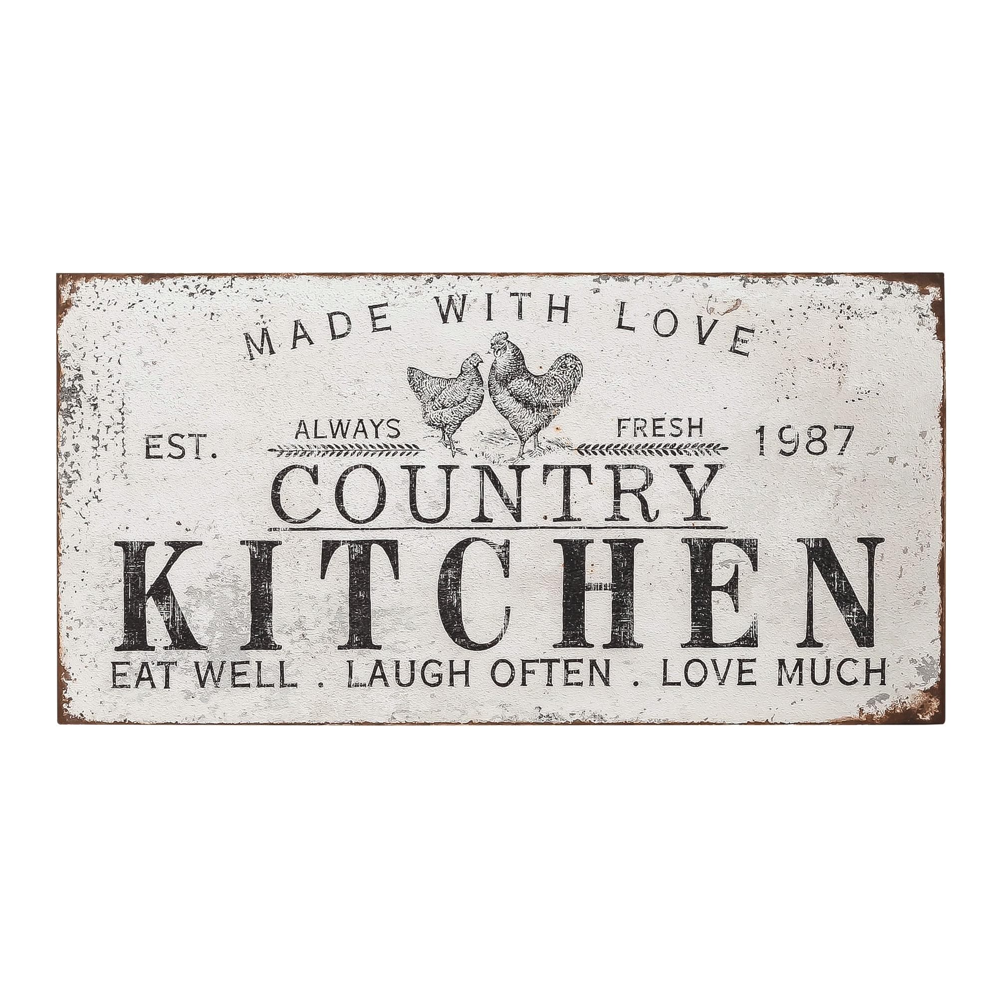 Synovana Country Kitchen Sign Vintage Retro Framed Wall Sign Large ...