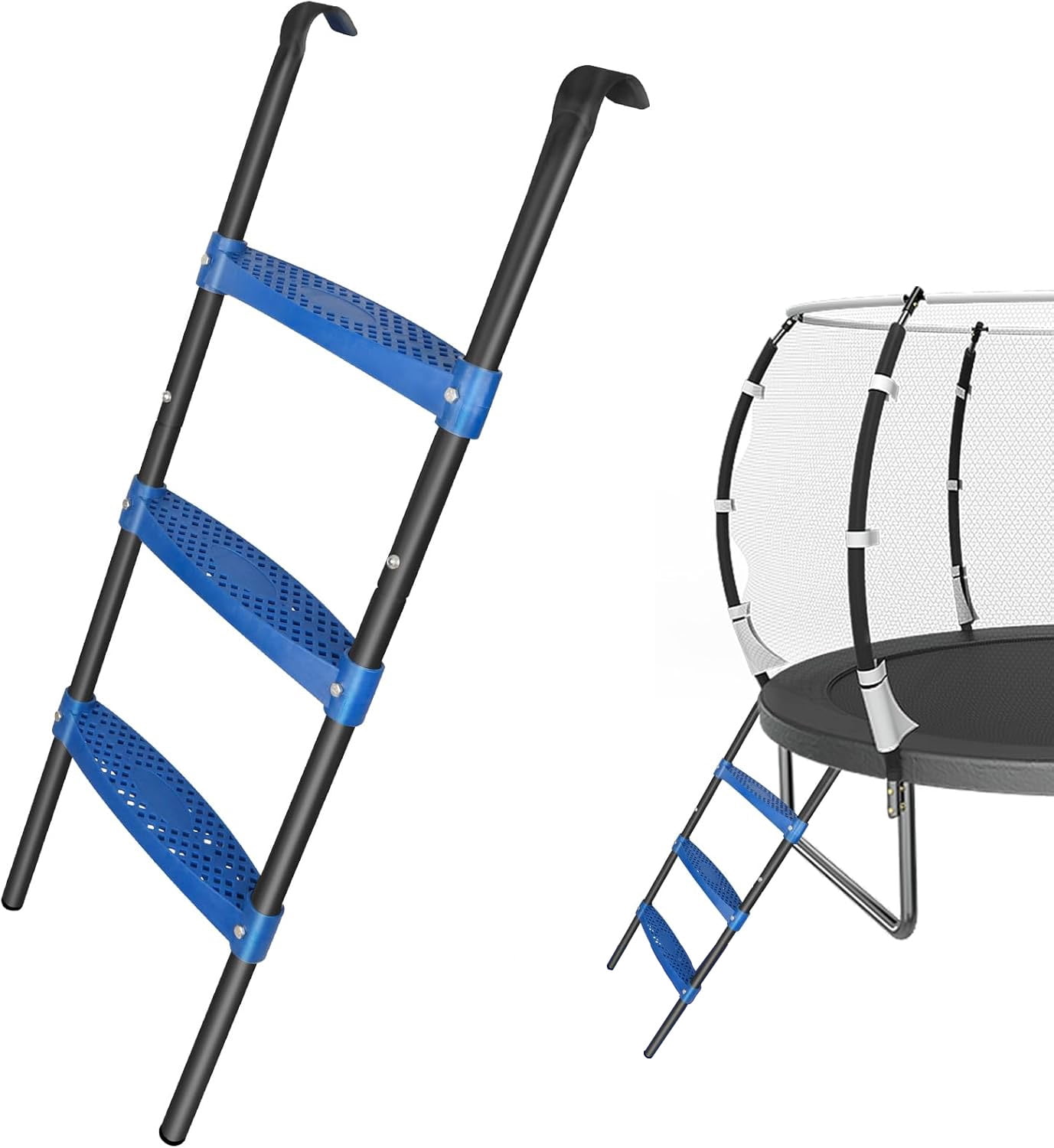 Synoratory 3-Step Trampoline Ladder, Rust-Resistant Steel with Wide ...