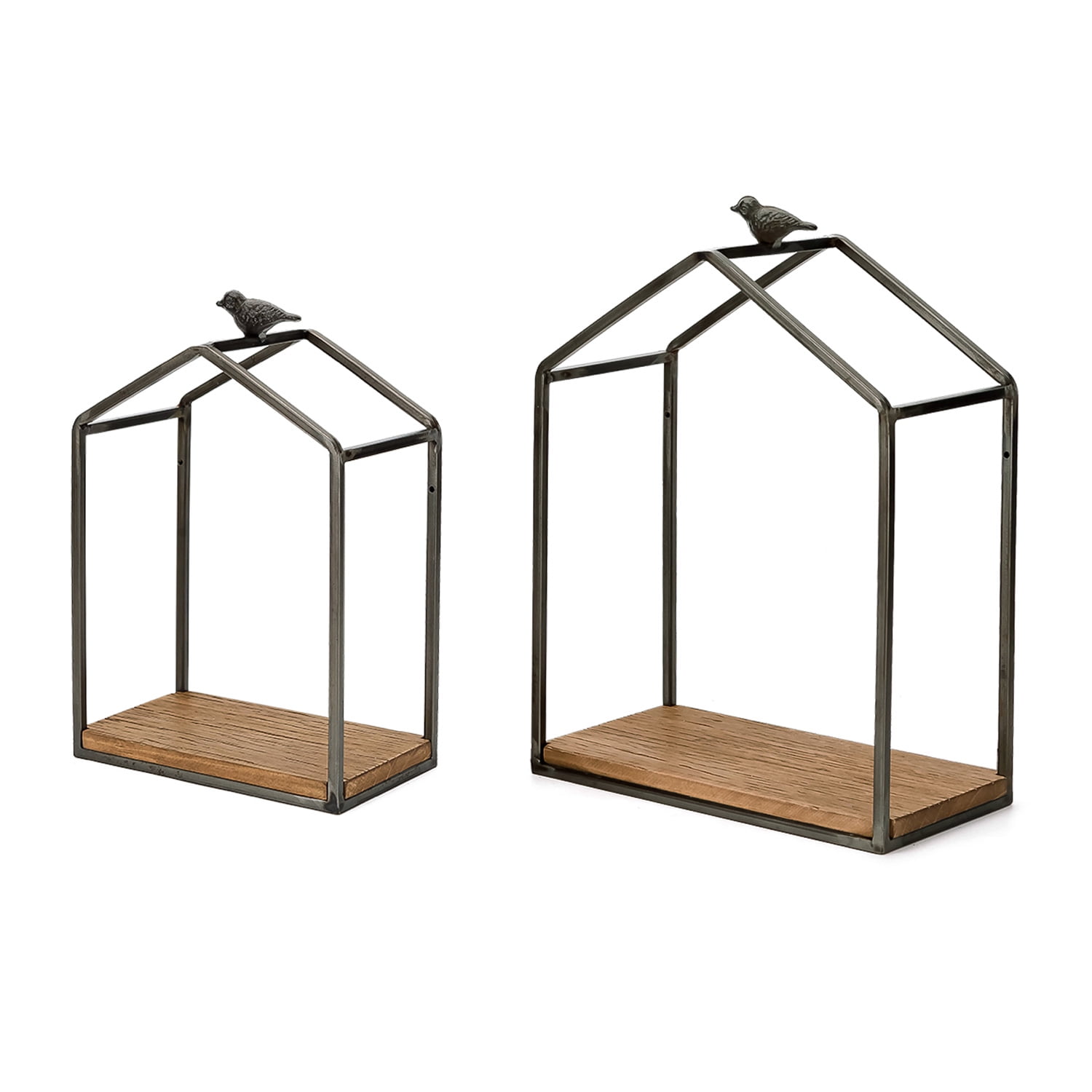 Synovana Farmhouse Wall Mounted Shelves Set of 2 House Shaped Floating ...