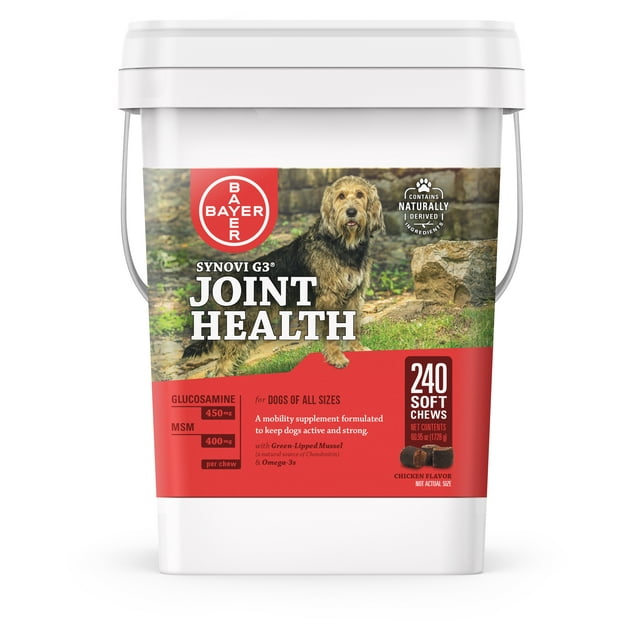 Synovi G3 Joint Health Glucosamine Supplement for Dogs, 240 Soft Chews ...