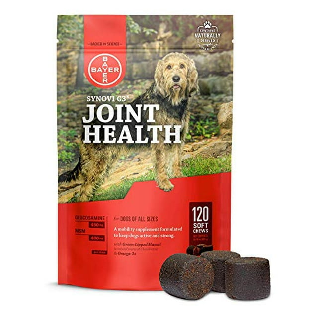 Elanco Synovi G3 Soft Chews Glucosamine Joint Supplement for Dogs, 120 ...