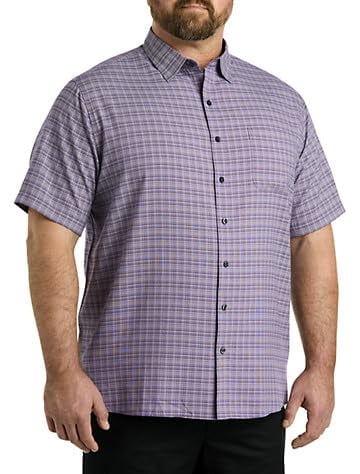 Synrgy by DXL Men's Big and Tall Tonal Plaid Microfiber Sport Shirt ...