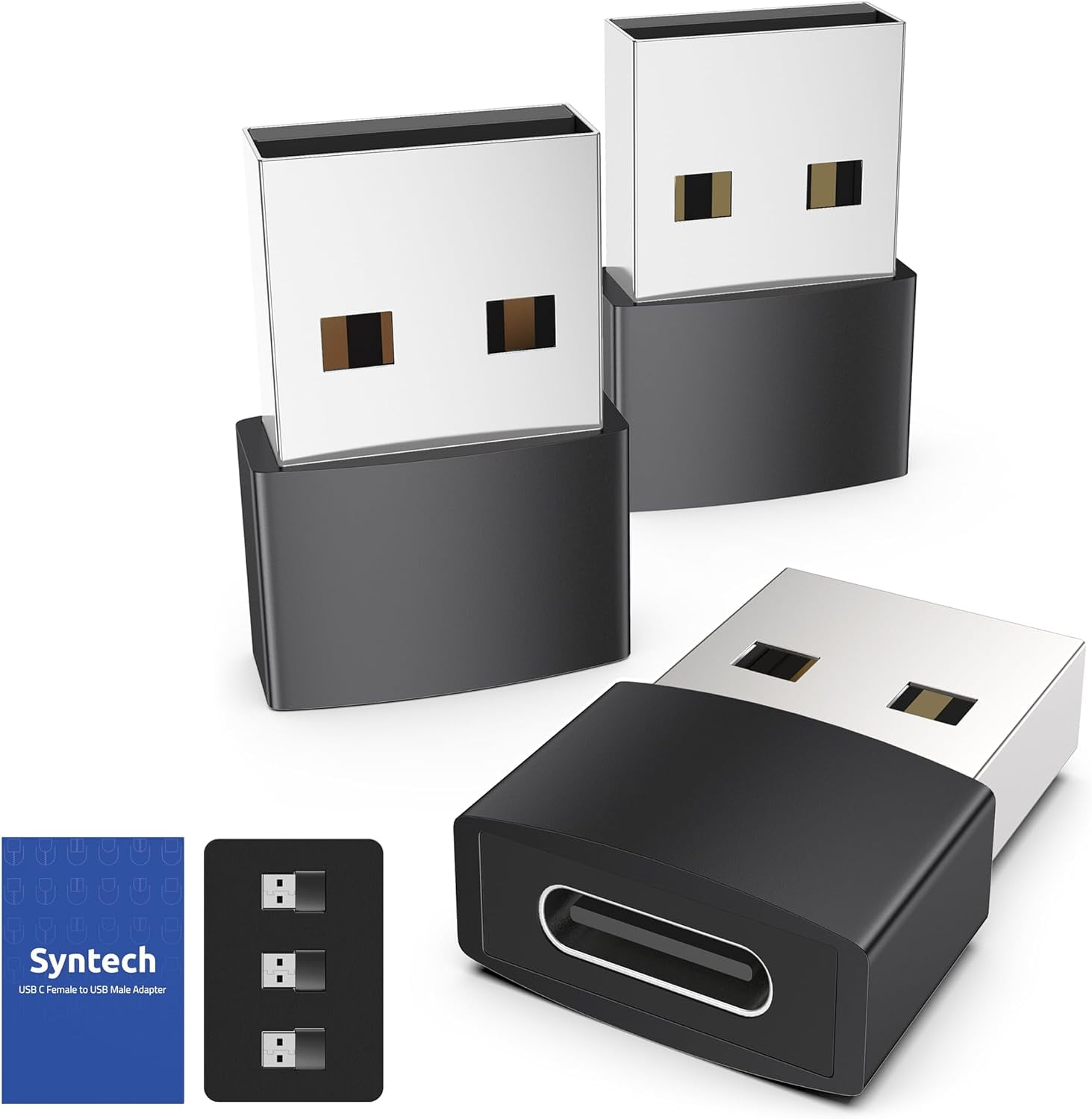 Syntech USB C Female to USB Male Adapter Pack of 3 [Travel Must Haves ...
