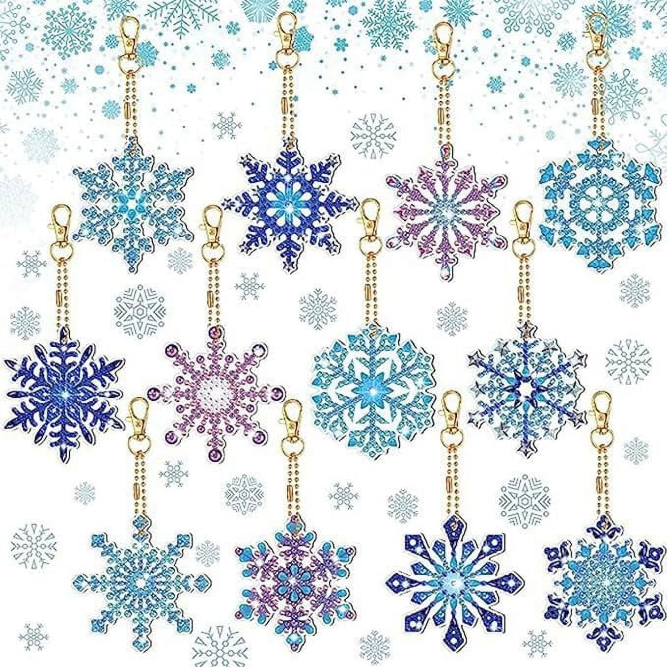 Syntego 5D Snowflake 12pcs DIY Assorted Diamond Painting Keyrings ...