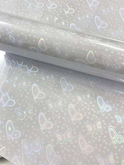 Syntego A4 Self Adhesive Transparent Holographic Sticker Paper Vinyl 8. ...