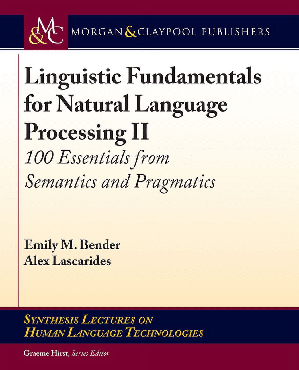 Synthesis Lectures on Human Language Technologies: Linguistic ...