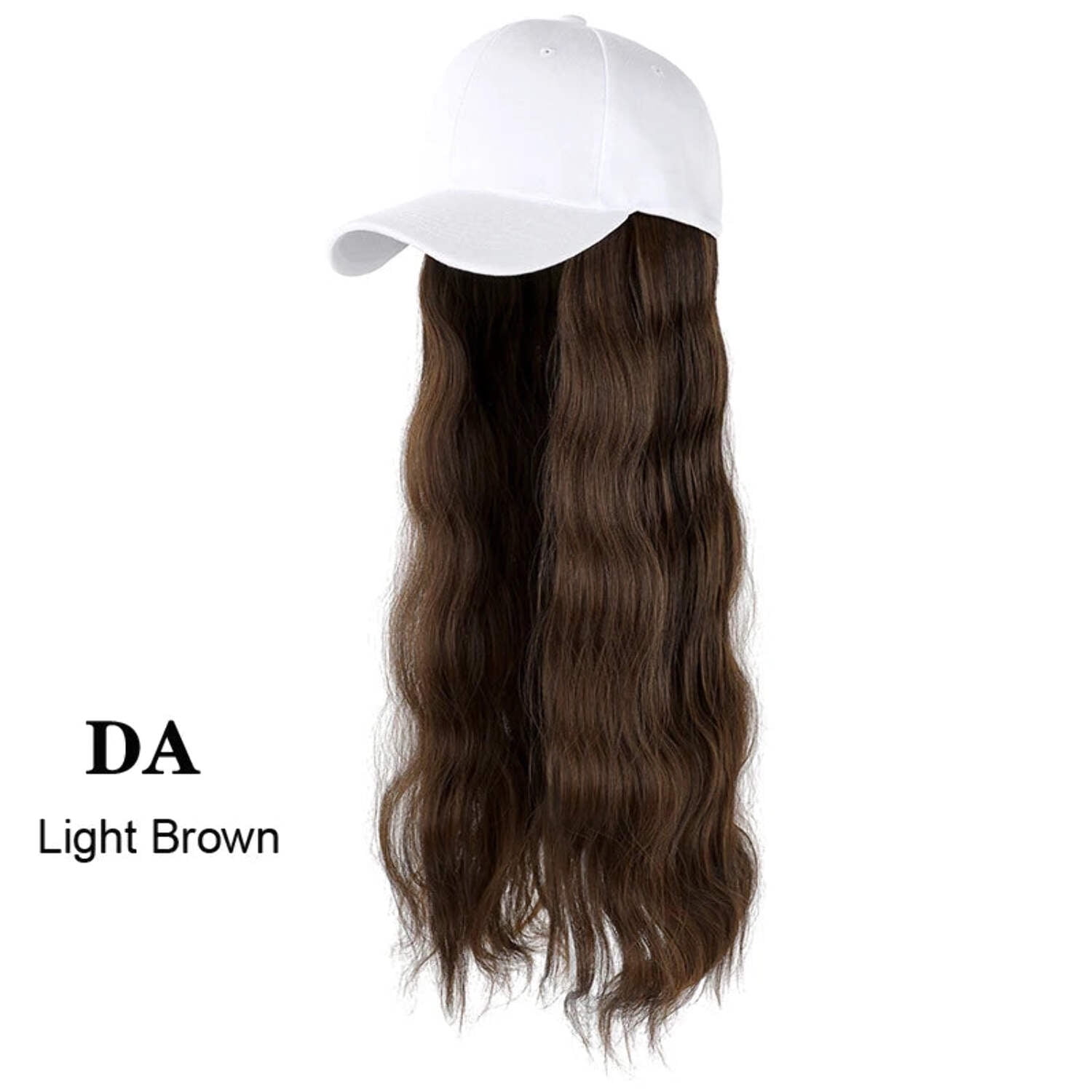 Synthetic Baseball Hat Wig With Hair Long Wavy Fake Hair Hat Wig Hair ...