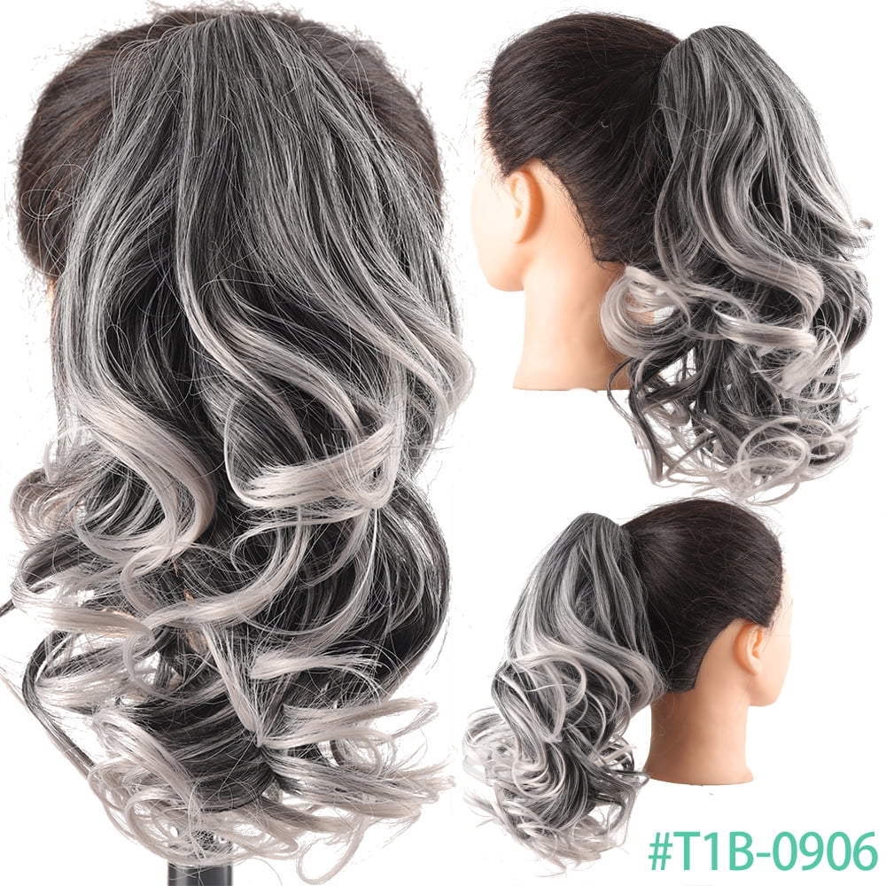 Synthetic Claw Clip In Short Ponytail Curly Pony Tail Clip-on hair ...
