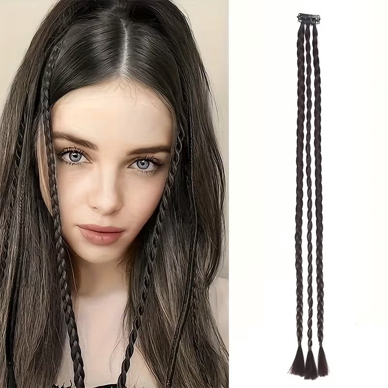 Synthetic Clip-in Braided Hair Extensions for Women - Ponytail Style ...