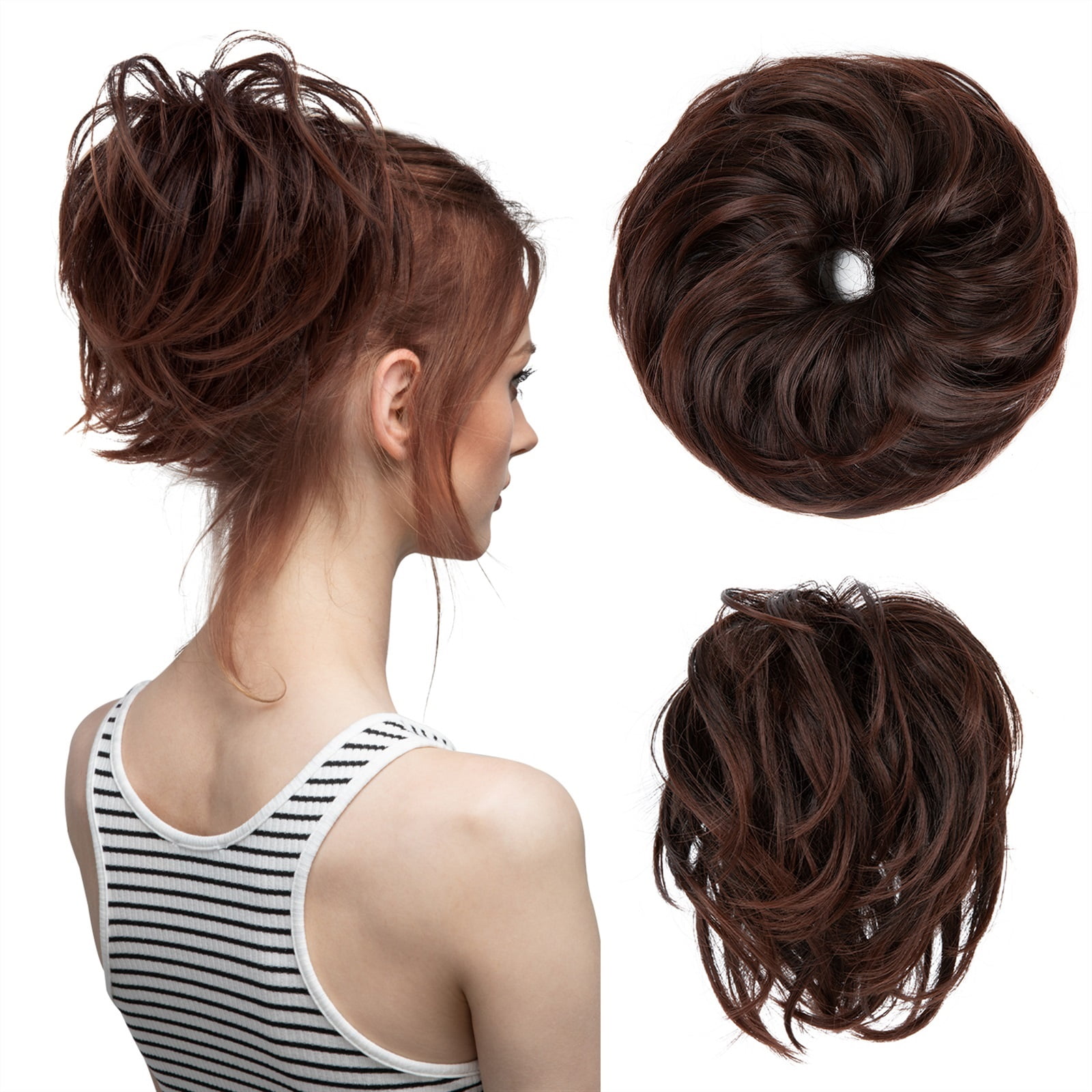 Synthetic Elastic Messy Bun Fake Hair Chignon Curly Scrunchie Updo ...