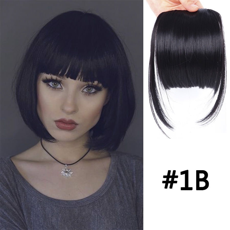 Synthetic Fake Blunt Hair Bangs 2Clips In Hair Extension Neat Front ...