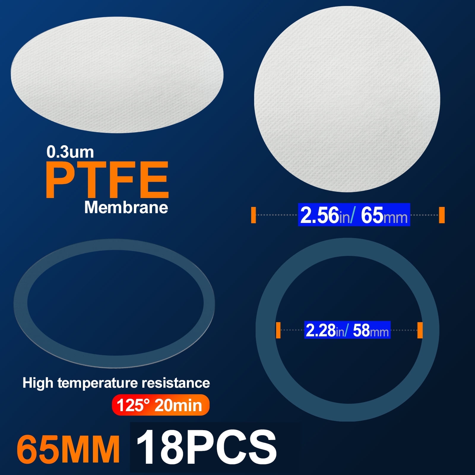 Synthetic Filter Paper Sticker 65 mm 0.3 μm PTFE Filter Disc Strong ...