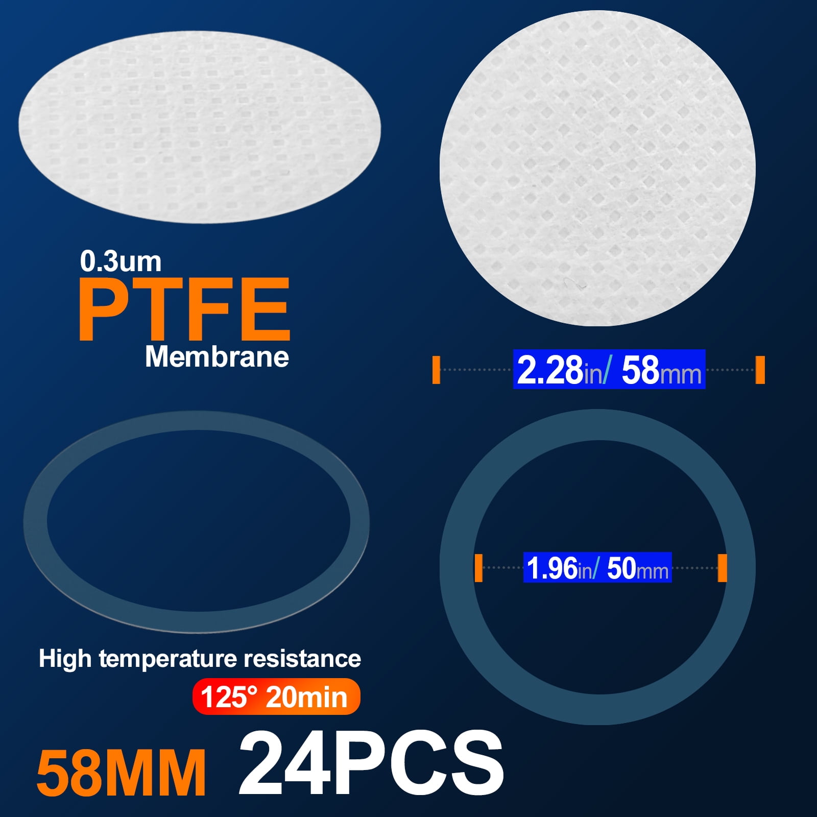 Synthetic Filter Paper Stickers 58 mm 0.3 μm PTFE Filter Disc Strong ...