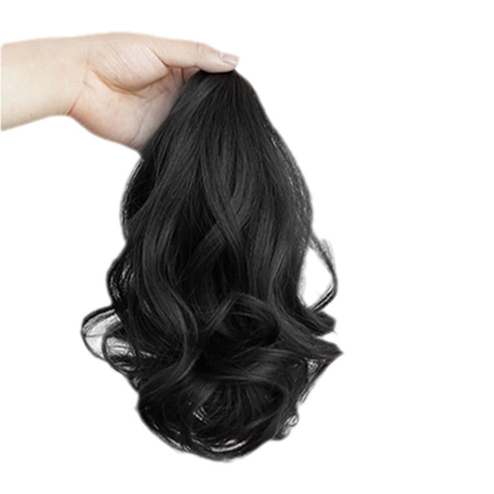 Synthetic Hair Clip Ponytail Wig 35-40cm Long Natural Curly Hair High ...