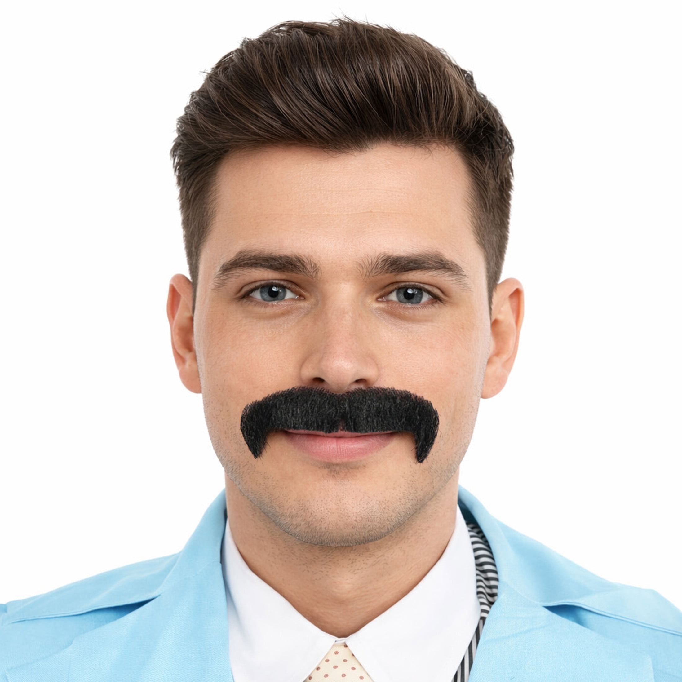 HPO Adult Men's Synthetic Hair Fake Mustache Cosplay & Halloween Facial ...