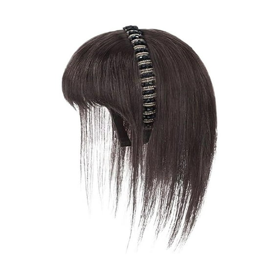 Synthetic Hair Fringe With Hair Band, Rhinestone Wide Headband Bangs ...