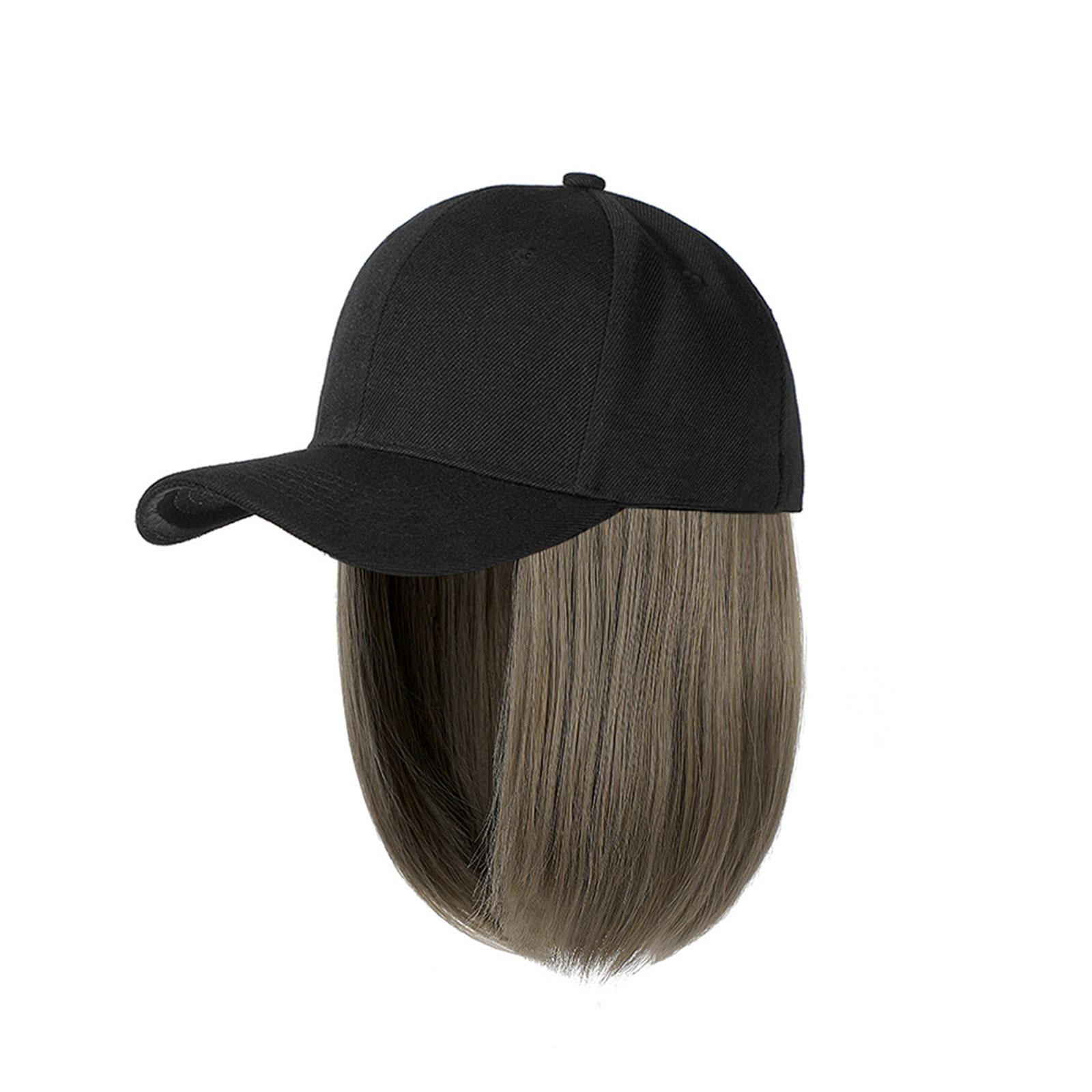 Synthetic Hat with Wigs Short Straight Bob Wig Baseball Wig] Cap Heat ...