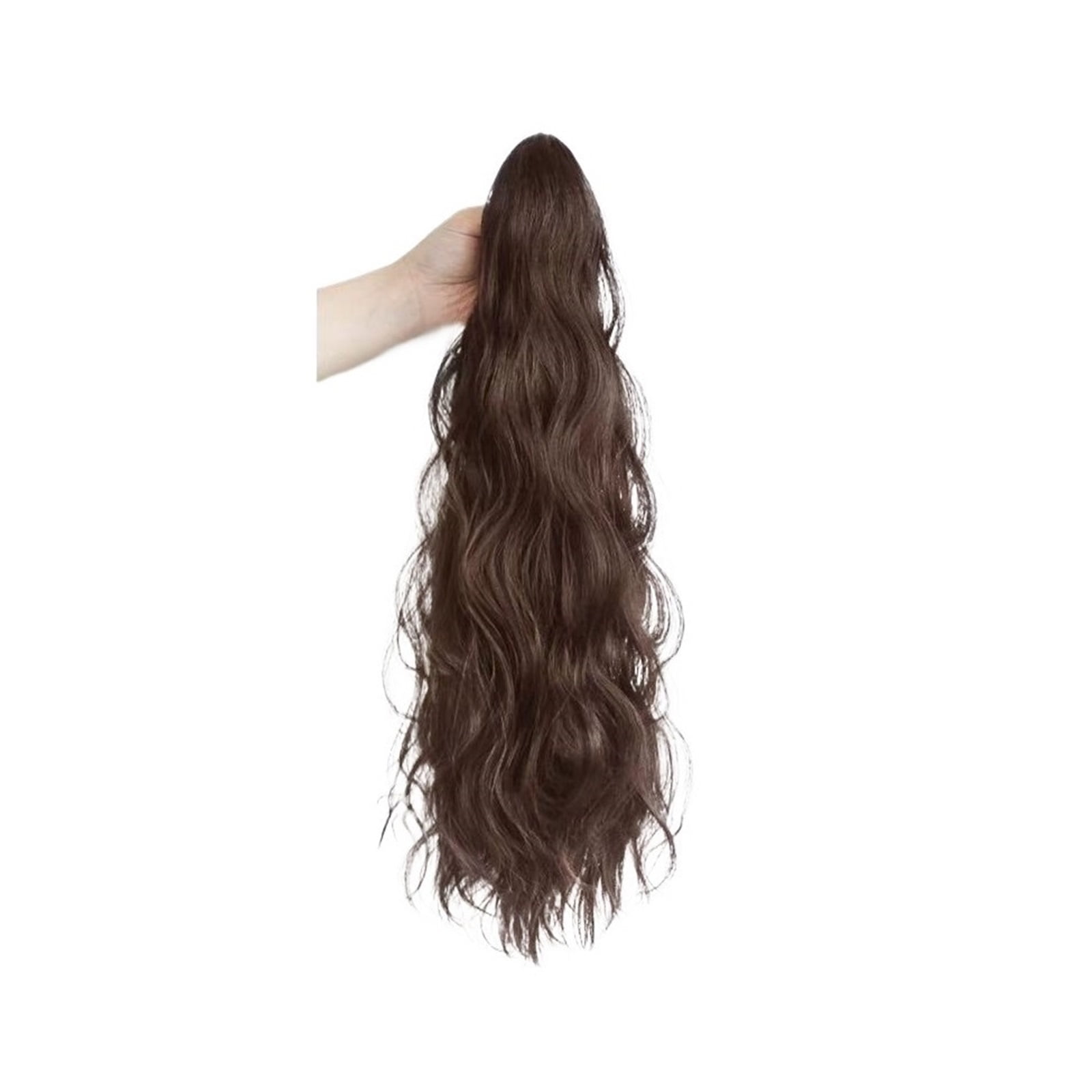 Synthetic High Ponytail Wig Braid Wavy Clip-on Simulation Hair ...