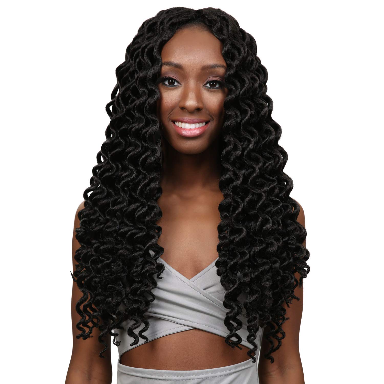 Synthetic Kanekalon Crochet Braids Natty Goddess Dreadlocks Deep Wavy ...