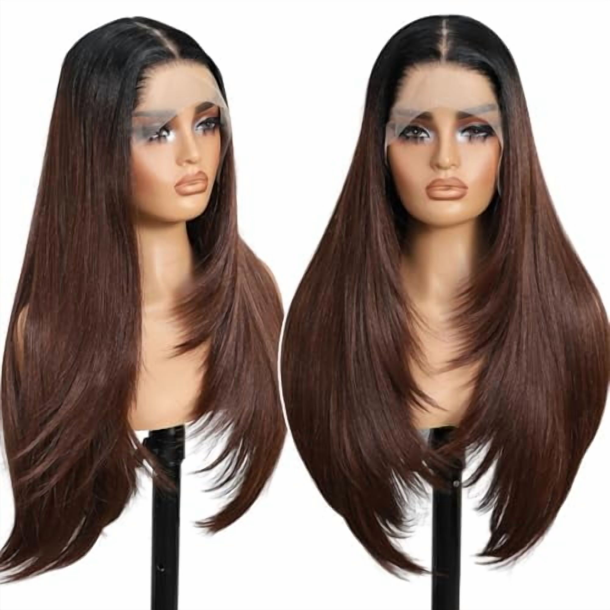 Synthetic Lace Front Wigs Pre Plucked 13x4 HD Lace Black Wigs For Women ...
