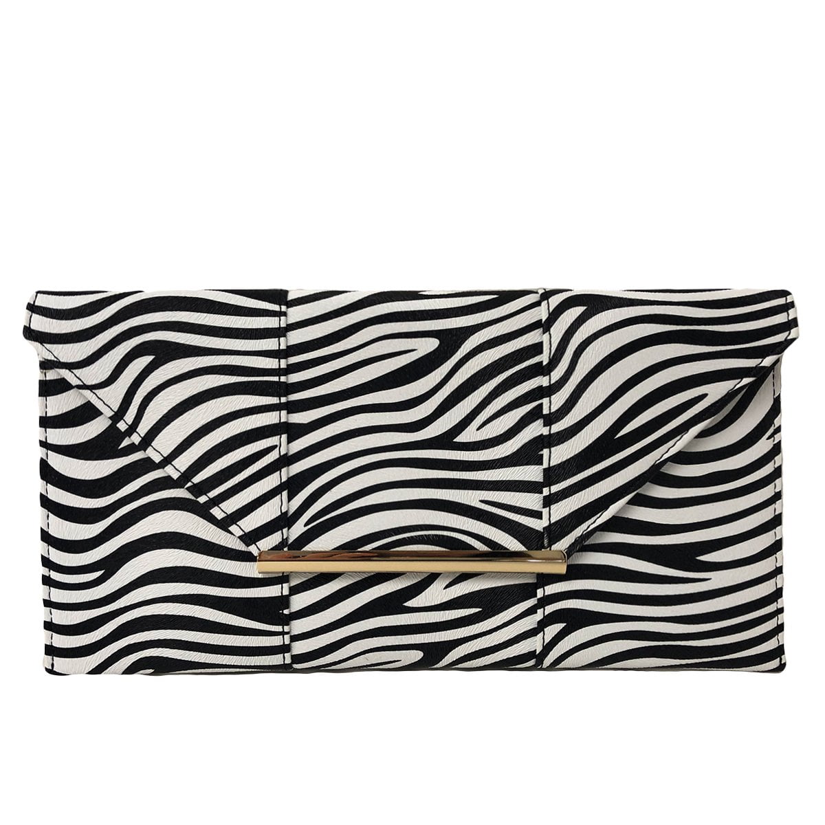Synthetic Leather Zebra Print Envelope Clutch - Walmart.com
