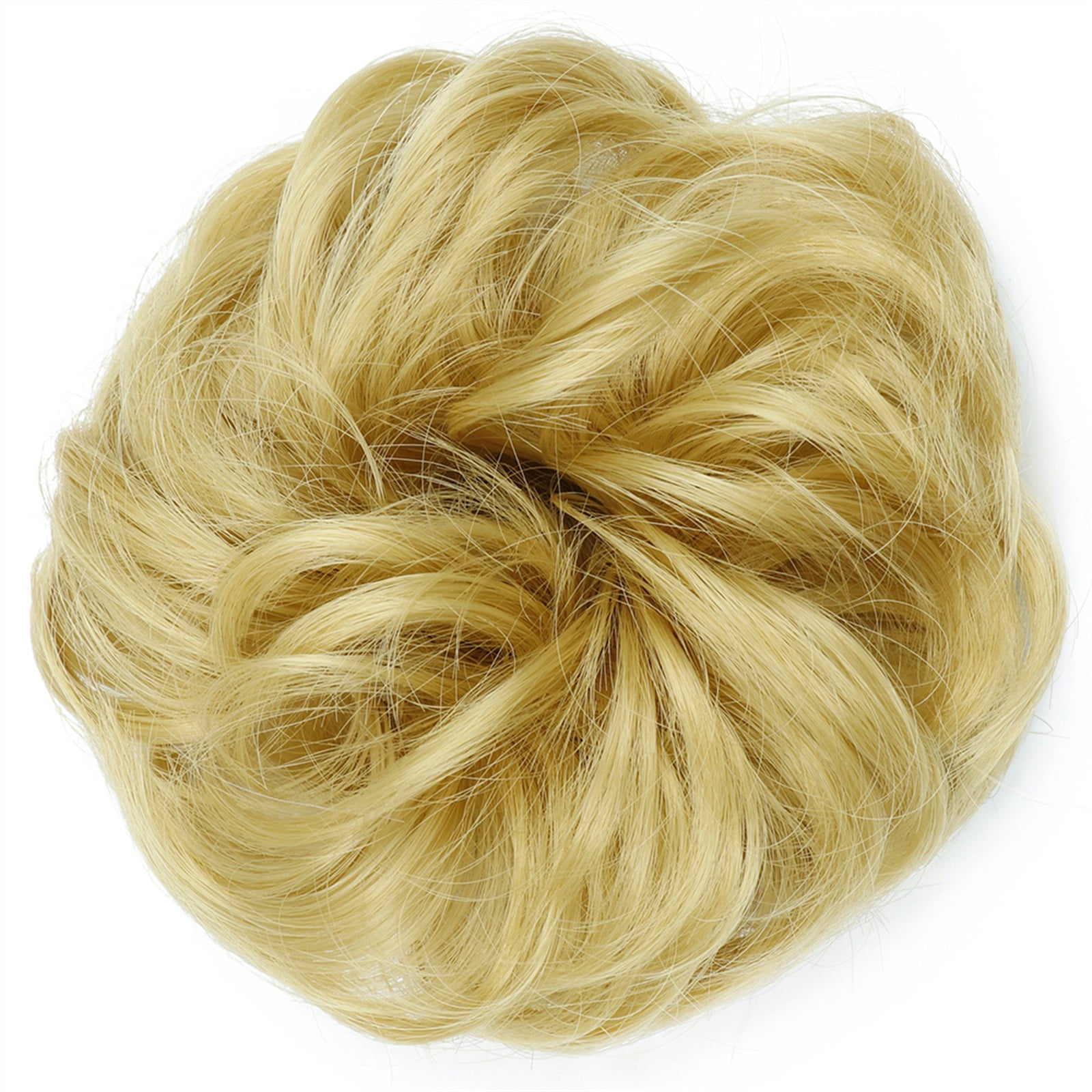 Synthetic Messy Bun Chignon Donut Gary Brown Color Hair Bun Pad Elastic ...