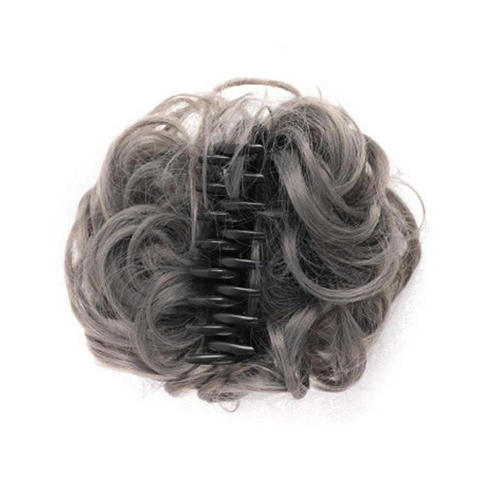 Synthetic Messy Bun Claw Clip in Hair Piece Wavy Curly Ponytail G8 S7R8 ...