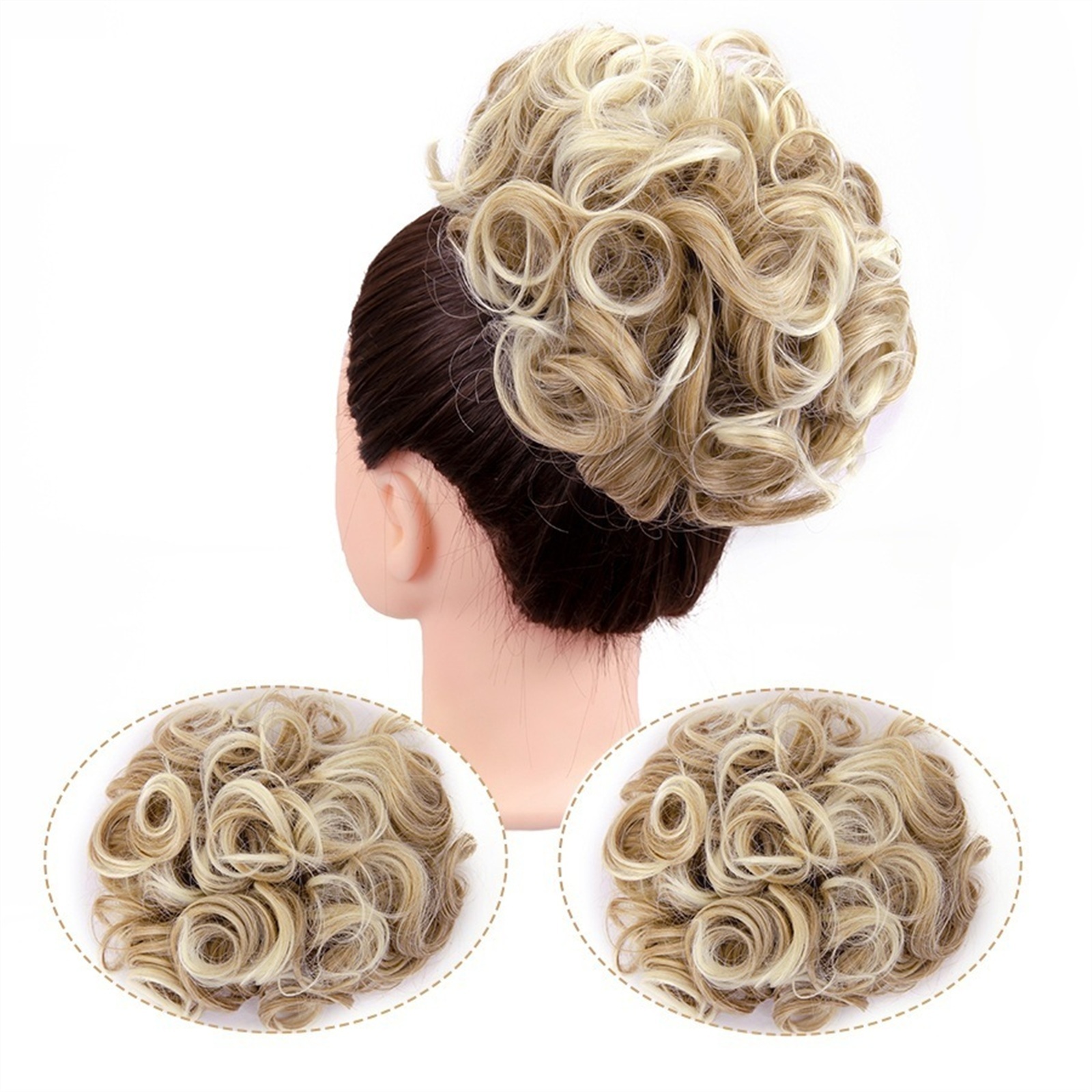 Synthetic Messy Hair Bun Scrunchie Chignon Hairpiece Updo Curly Bun ...