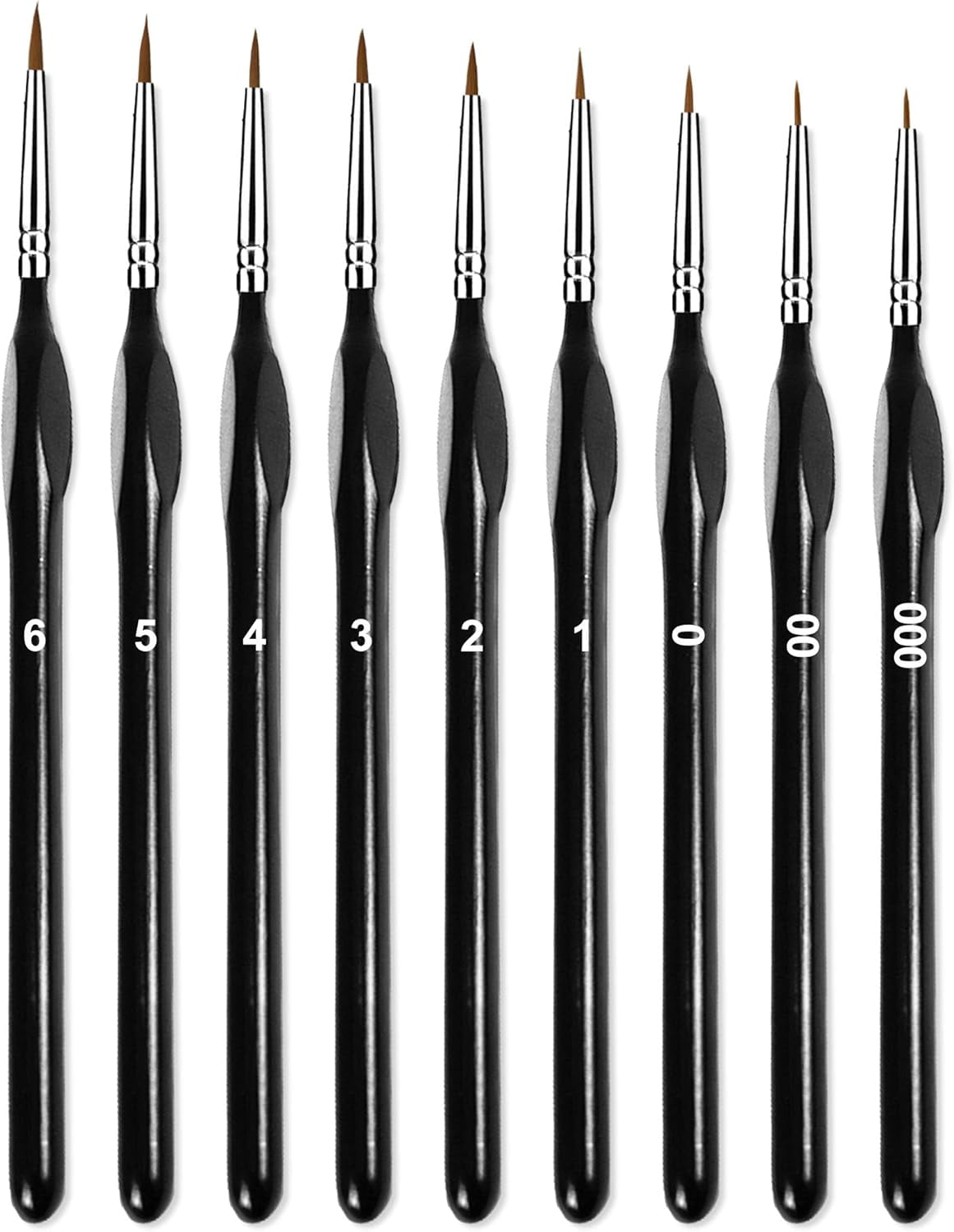 Synthetic Nylon Bristles Micro Paint Brushes, Comfortable Grip Handle ...