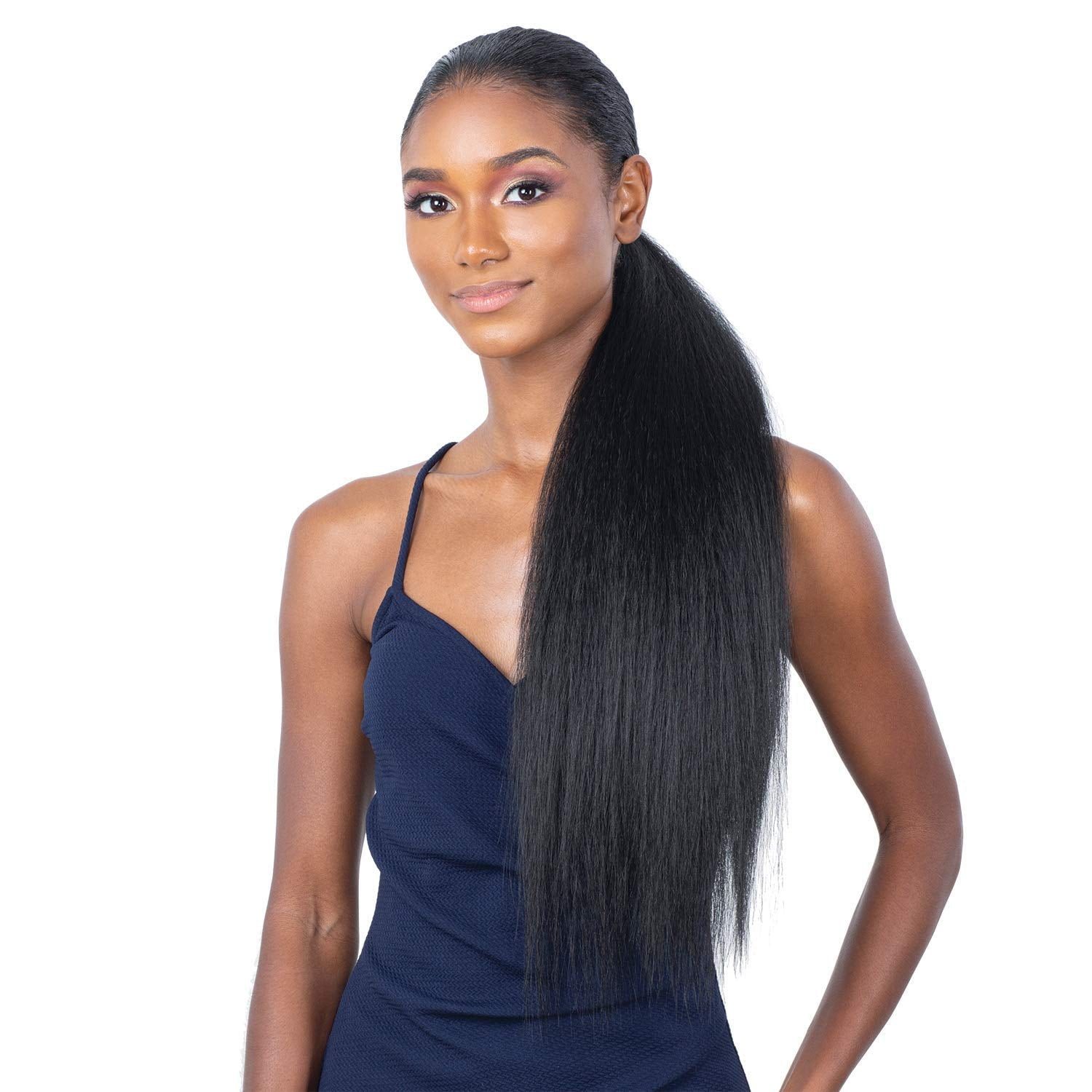 Synthetic Pony Pro Wrap Around Ponytail - NATURAL YAKY 24" (1 Jet Black ...