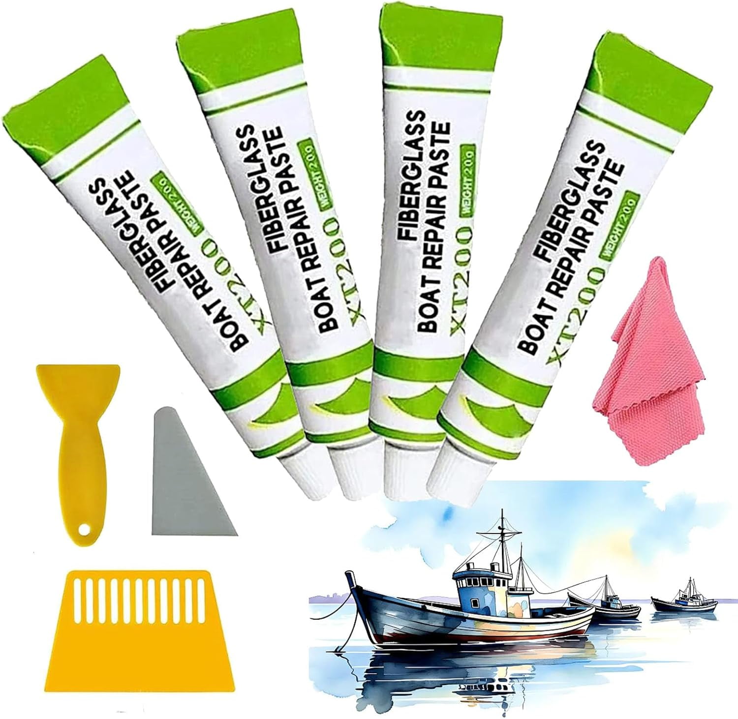 Synthetic Resin Boat Repair Paste, Gogolonge Fiberglass Boat Repair ...
