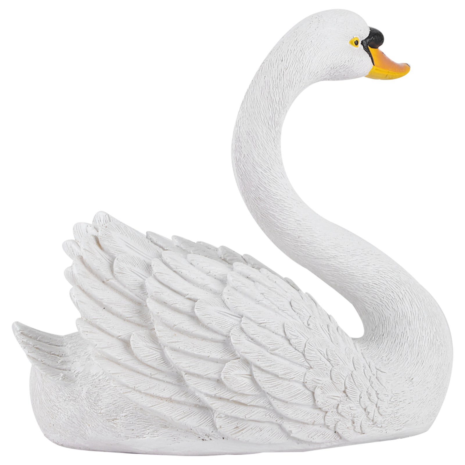 Synthetic Resin Swan Sculpture, Lifelike Garden Ornament For Vibrant ...