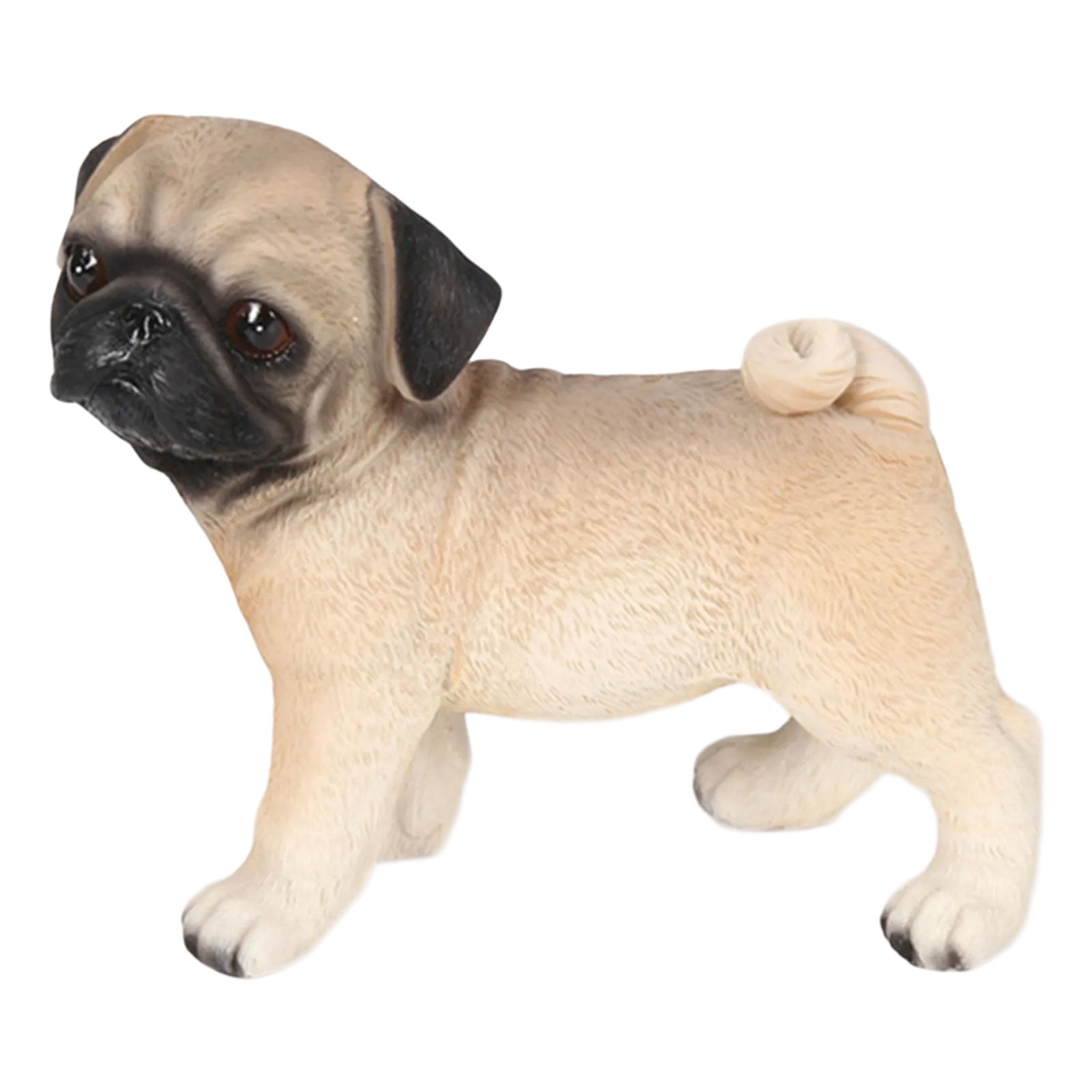 Synthetic Resins Car Accessories Realistic Pug Dog Miniature Statue ...