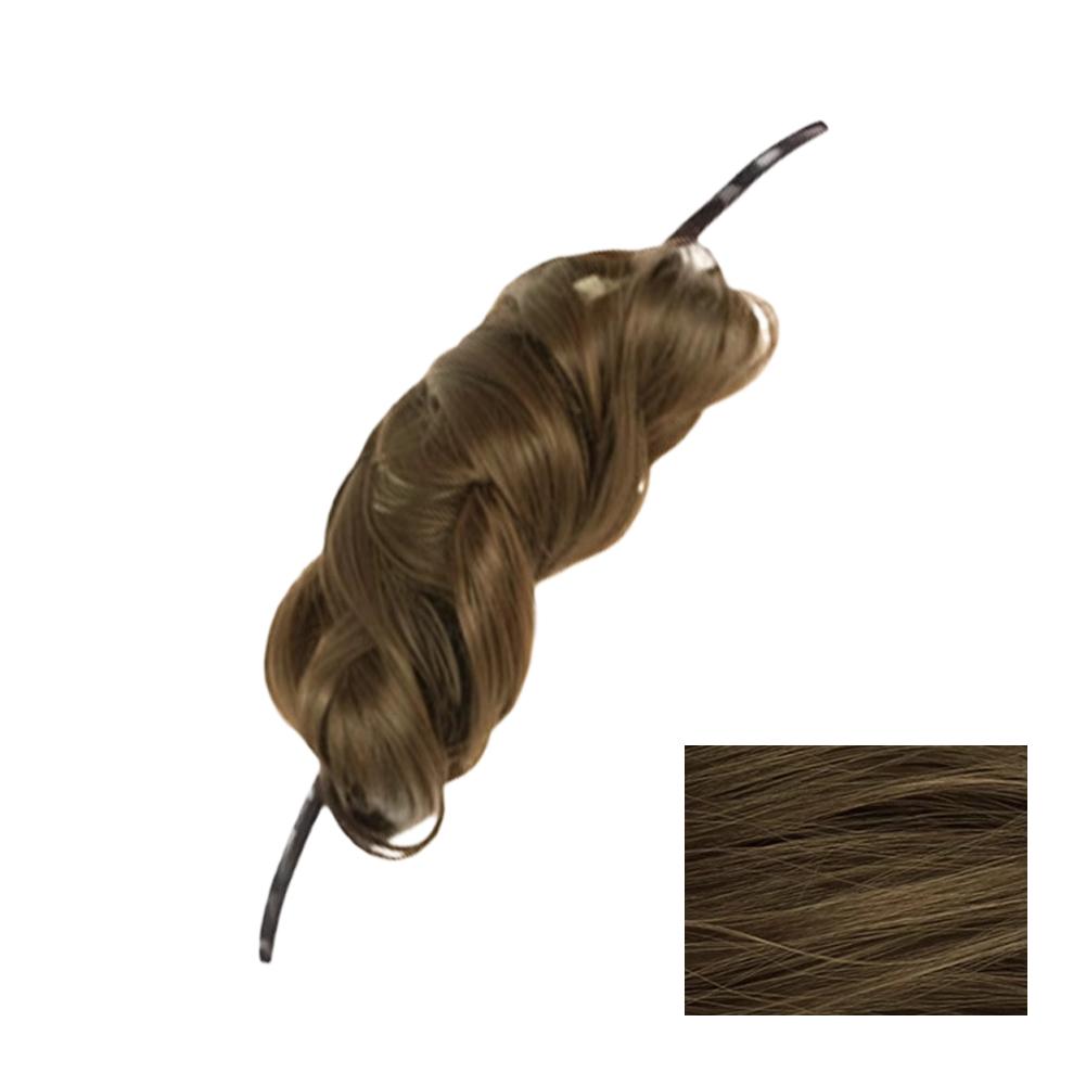 Synthetic Self-Winding Ball Head Wig Hair Bundle Female Wavy Straight ...