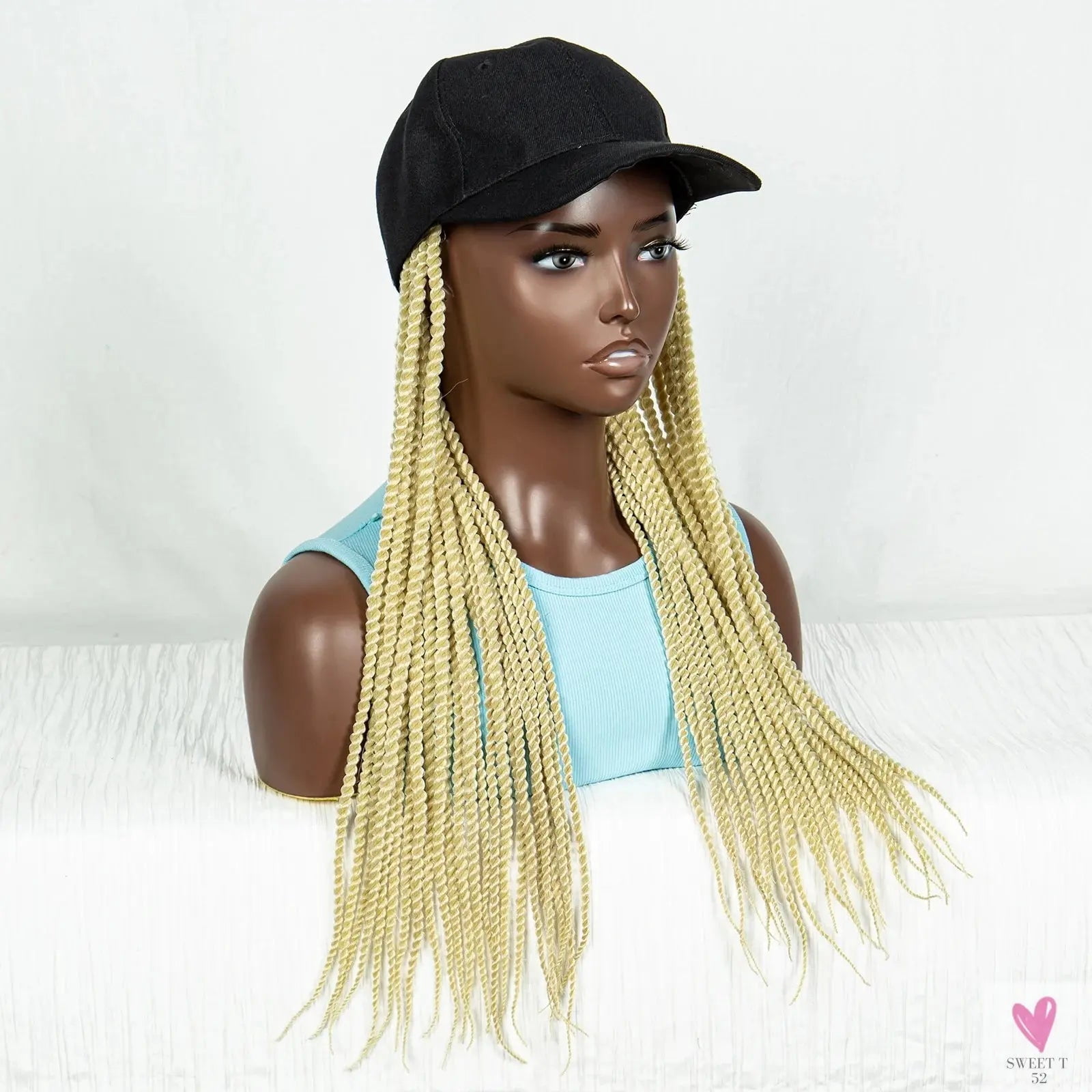 Synthetic Twist Braid Extensions with Baseball Cap. Machine Made ...