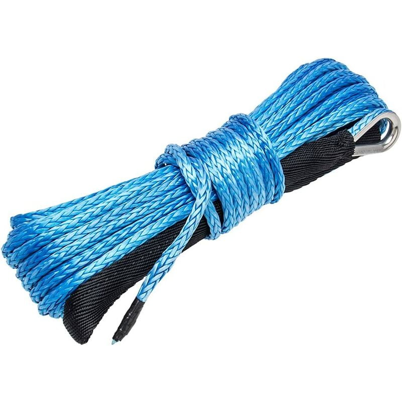 Synthetic Winch Rope 6 mmx15 m(1/4" x 50') Breaking Strength 3400kg ...