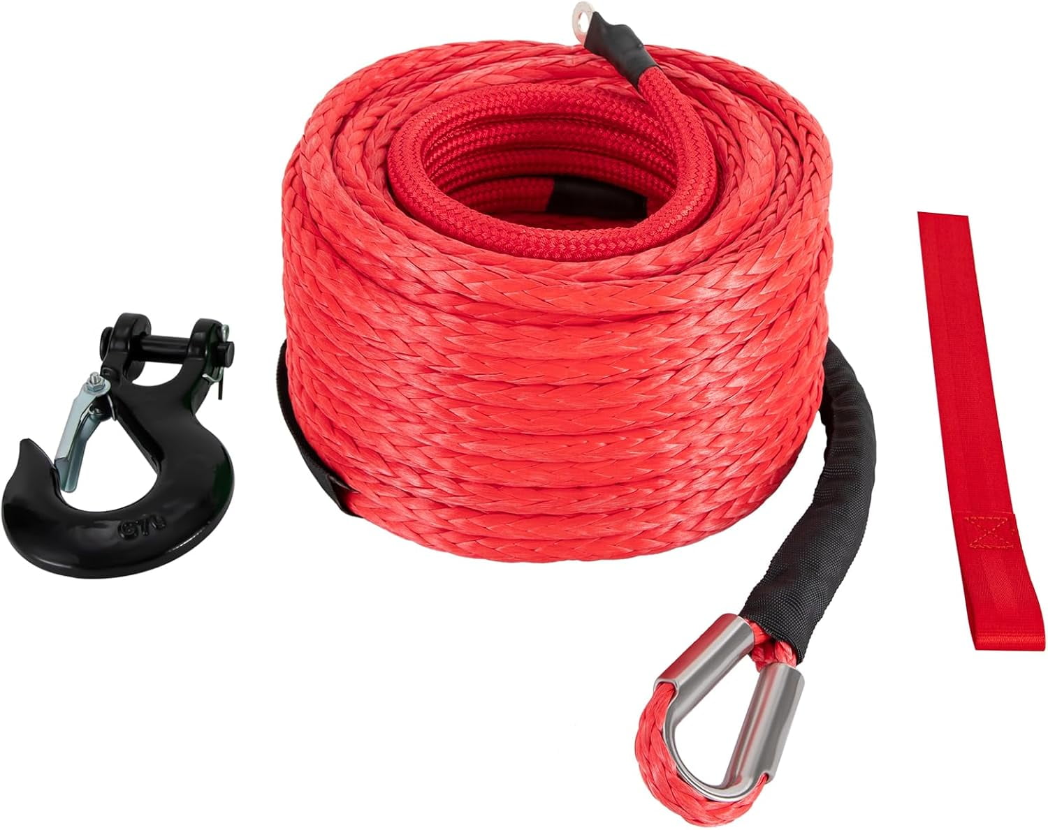 Synthetic Winch Rope, Cable Kit 1/2" ×85ft 31500LBS, Winch Line with ...