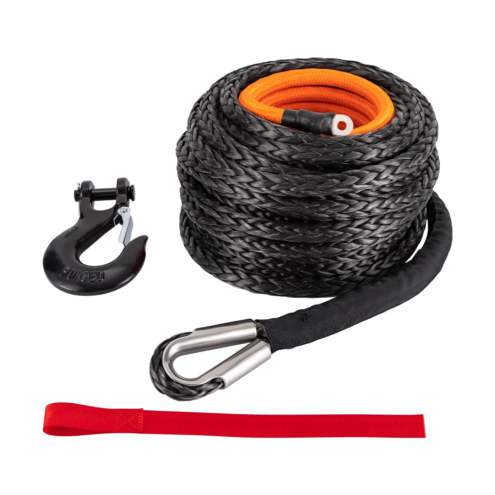 Synthetic Winch Rope Kit, 9/16in x 76ft, 35000Lbs Winch Cable Replace ...