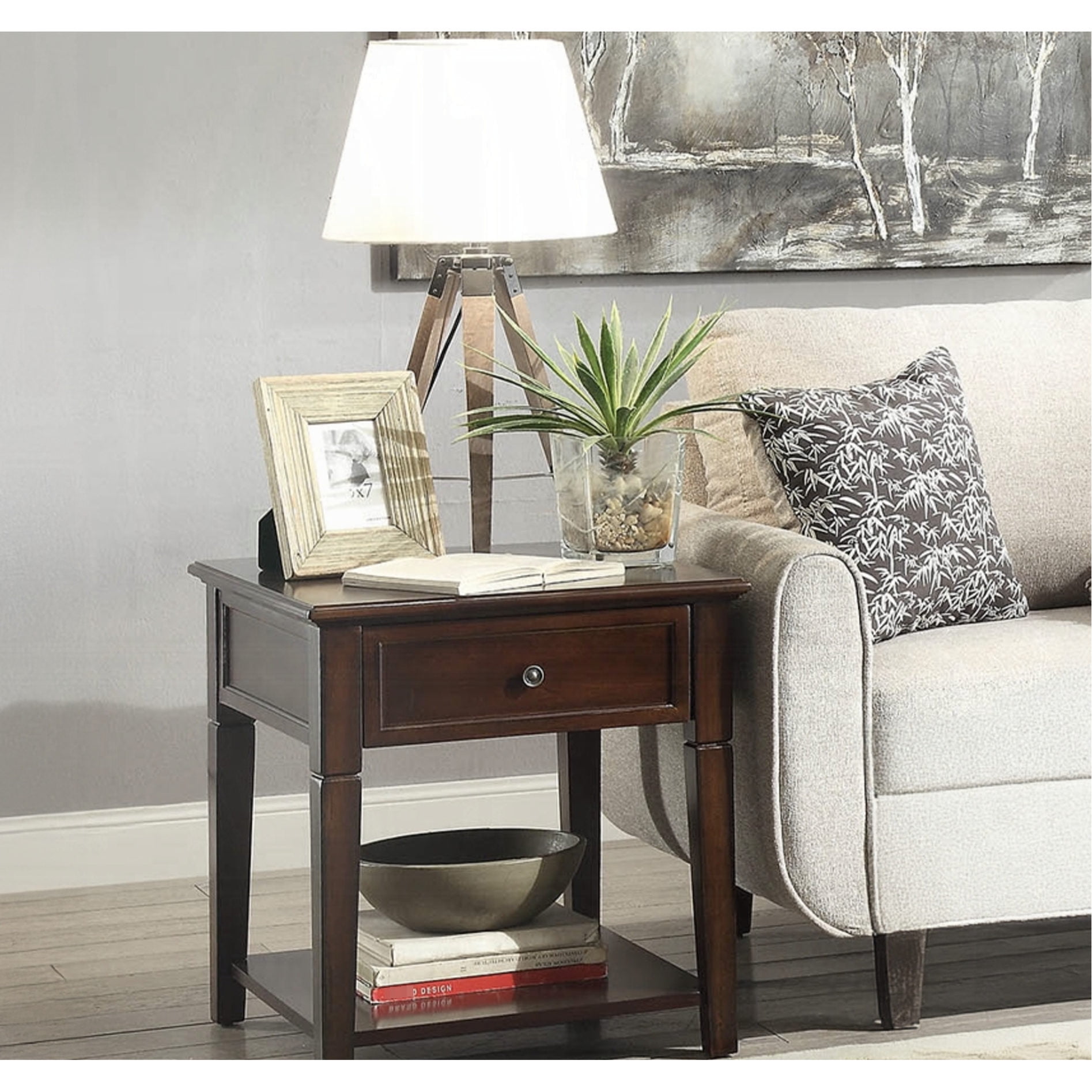 Synthetic Wood End Table+Classic Design”-“Daily Living Spaces+Aesthetic ...